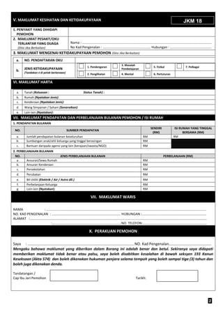 borang permohonan bantuan jkm, kaji semula bantuan | PDF