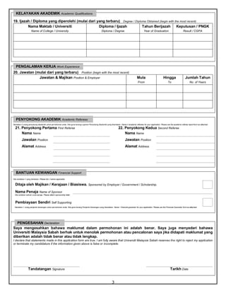 Borang permohonan kemasukan ke program pascasiswazah | PDF