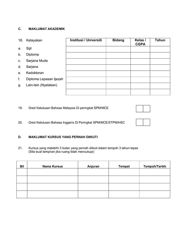 Borang permohonan ppp di bpg | PDF