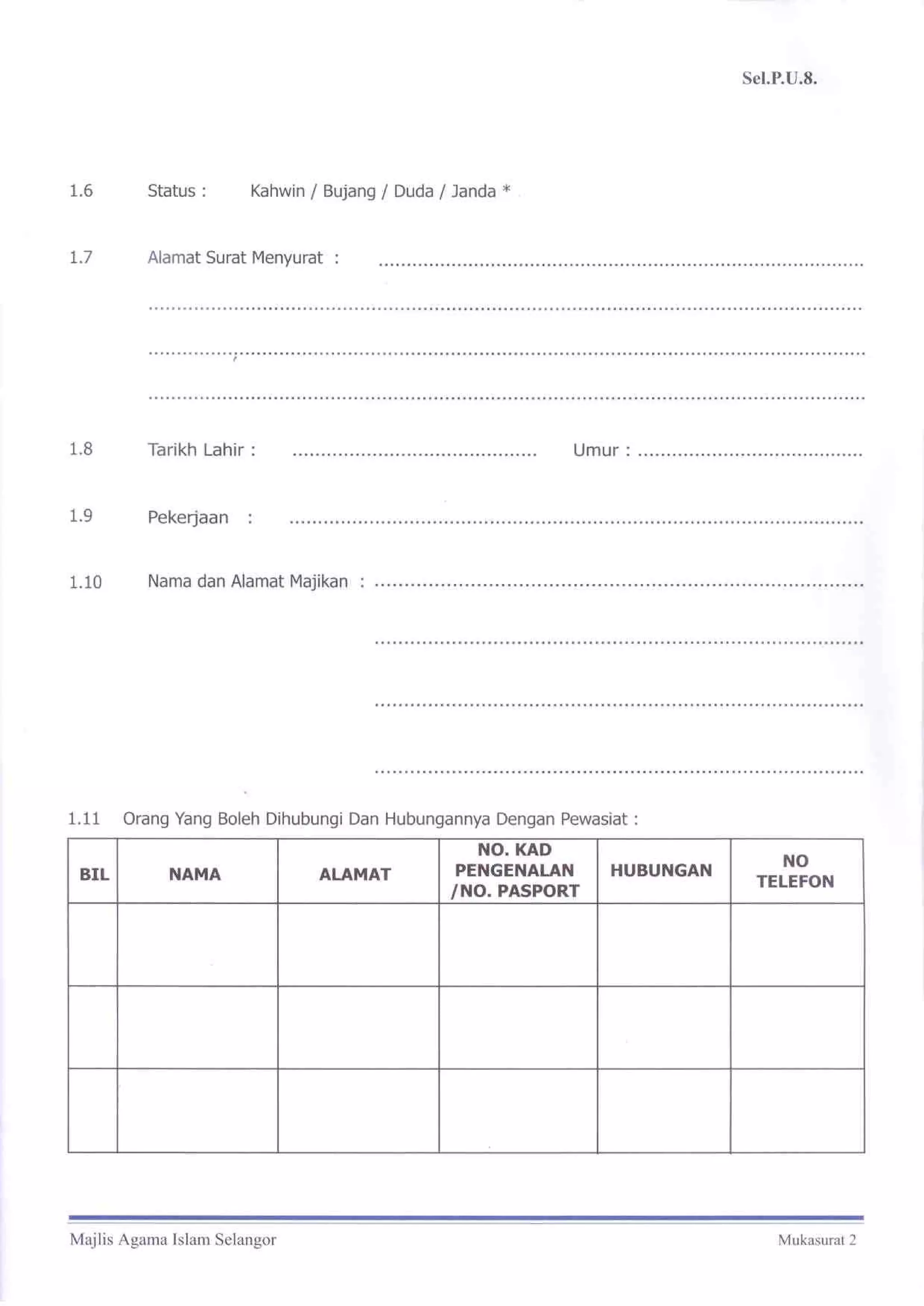 Borang permohonan wasiat | PDF