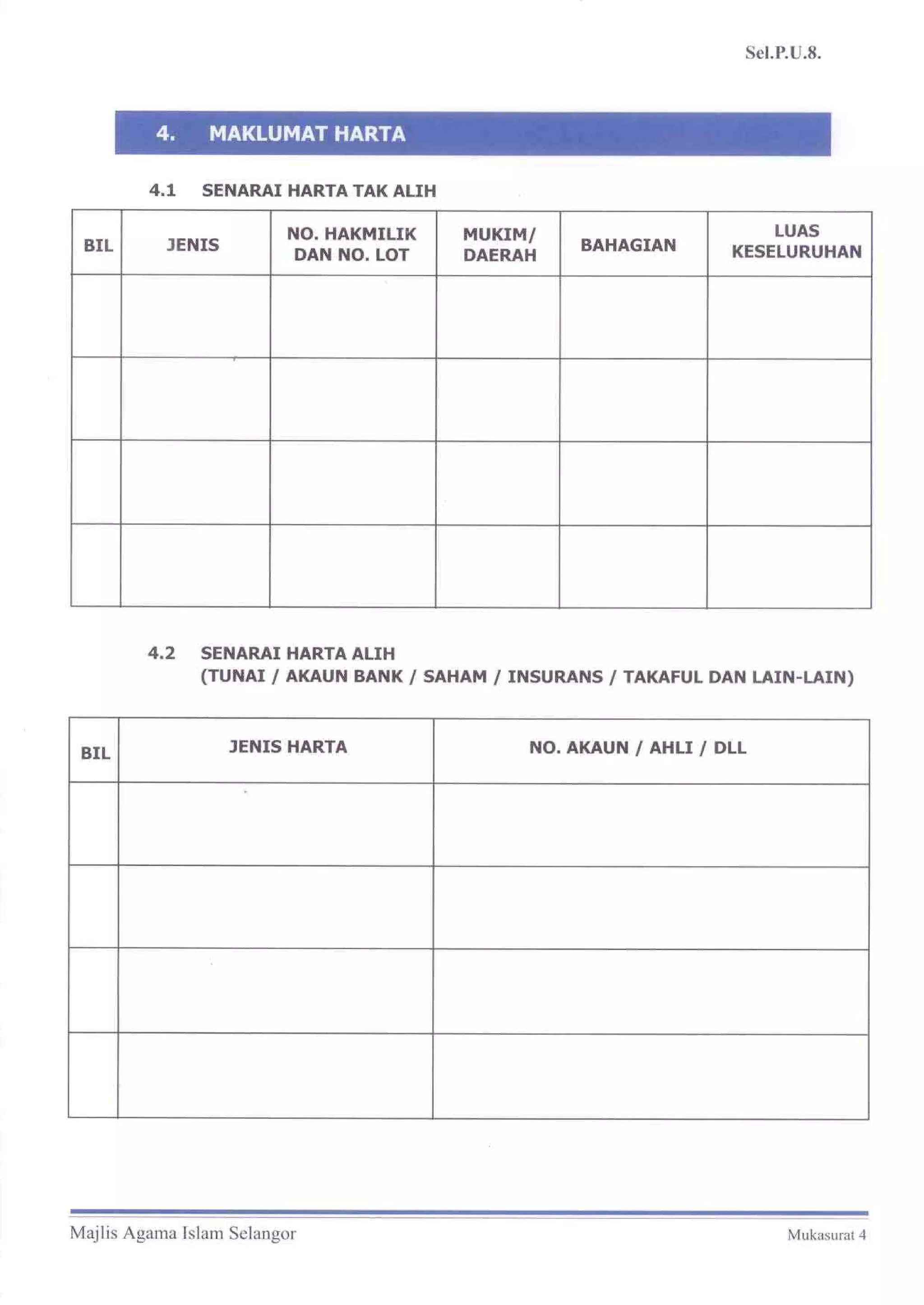 Borang permohonan wasiat | PDF