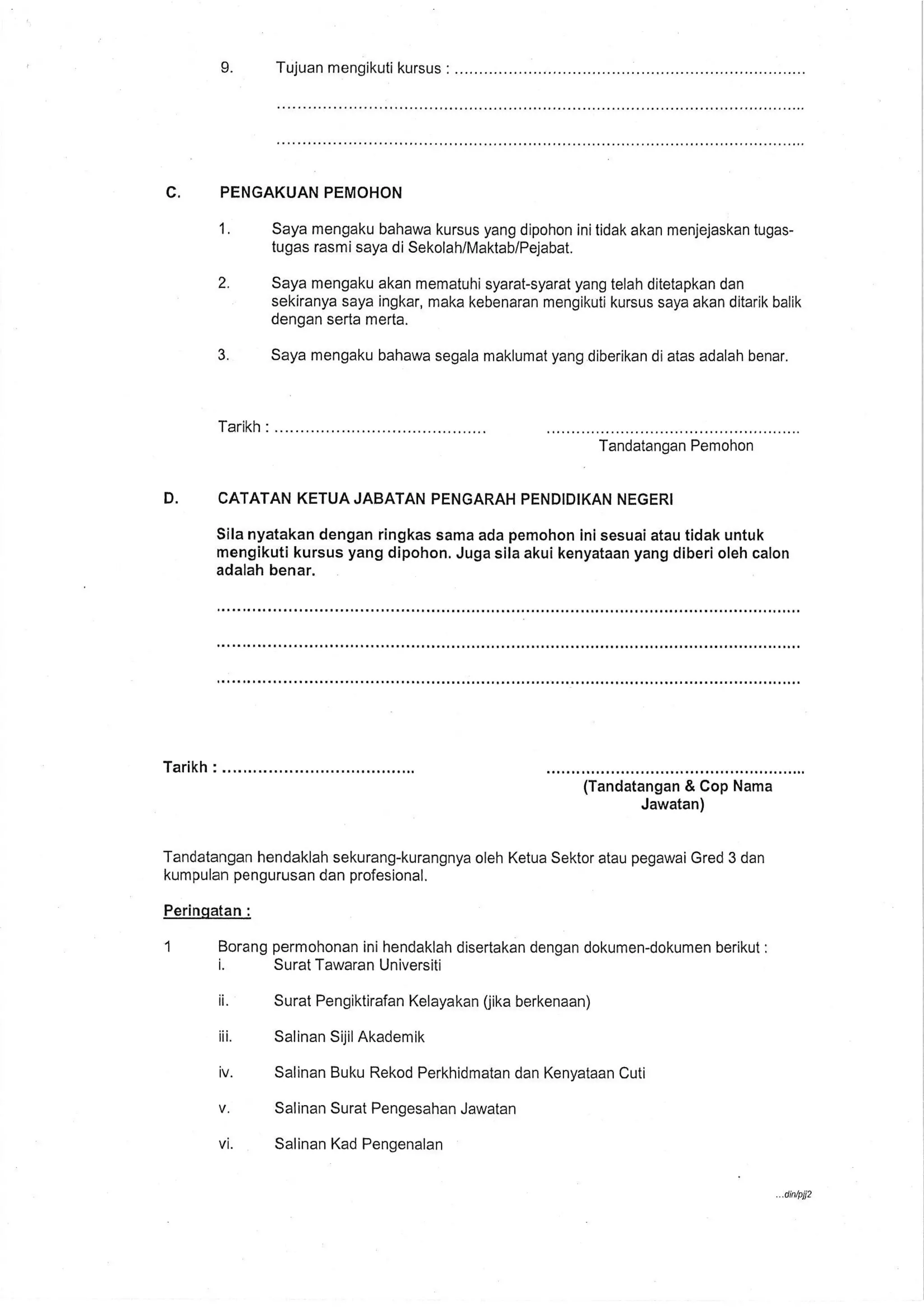 Borang pjj2 (1) | PDF