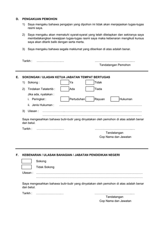 Borang pjj b | PDF