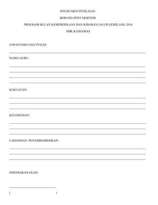 Borang post mortem dokumentasi | PDF