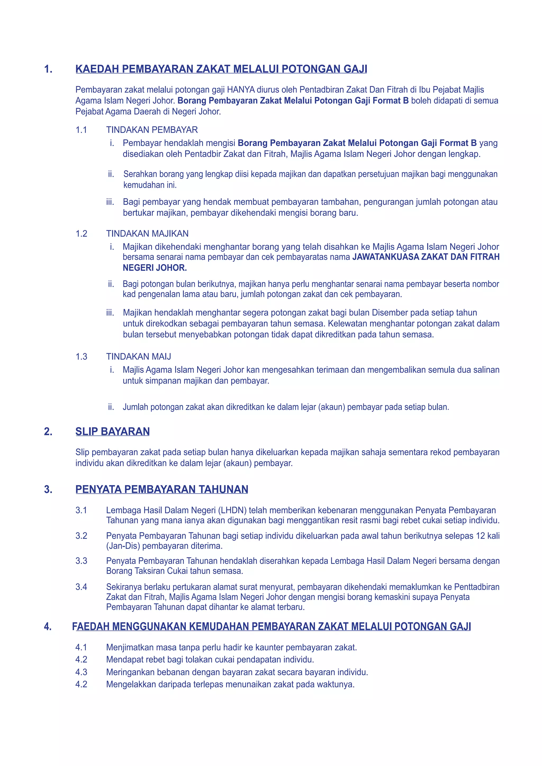 BORANG POTONGAN ZAKAT MAJLIS AGAMA ISLAM JOHOR (MAIJ) FORMAT B | PDF