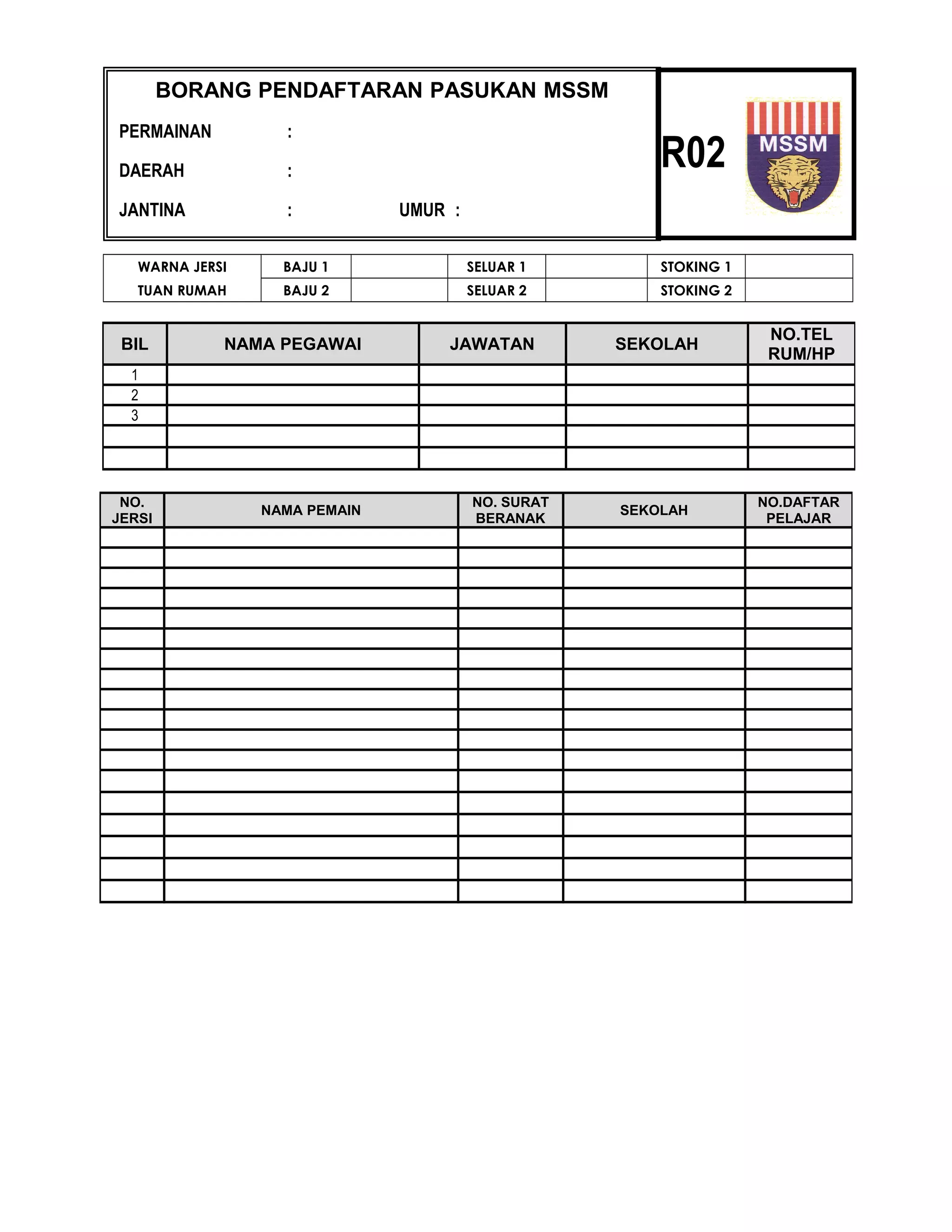 Borang r02 | DOC