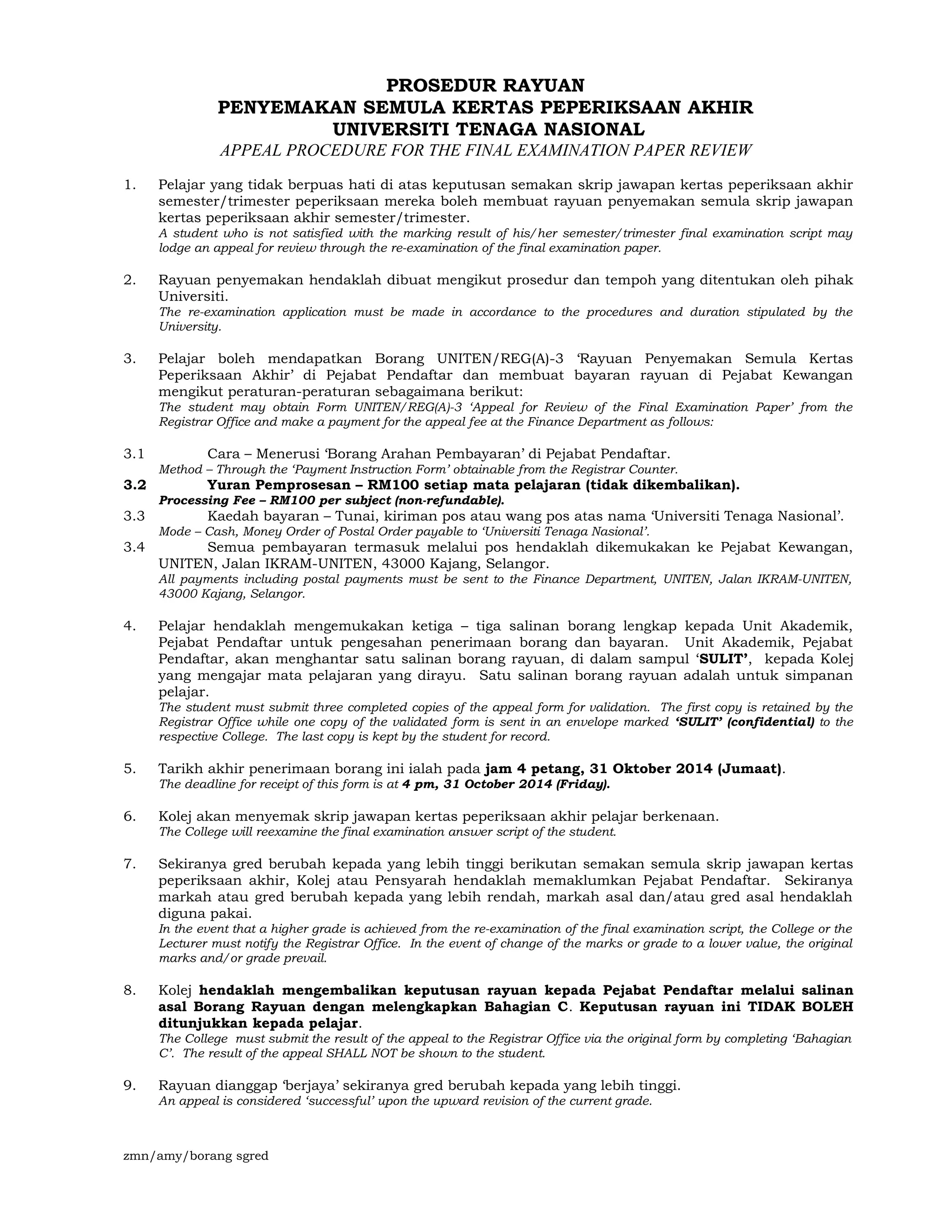 Borang semak gred sem tri (1) | DOC