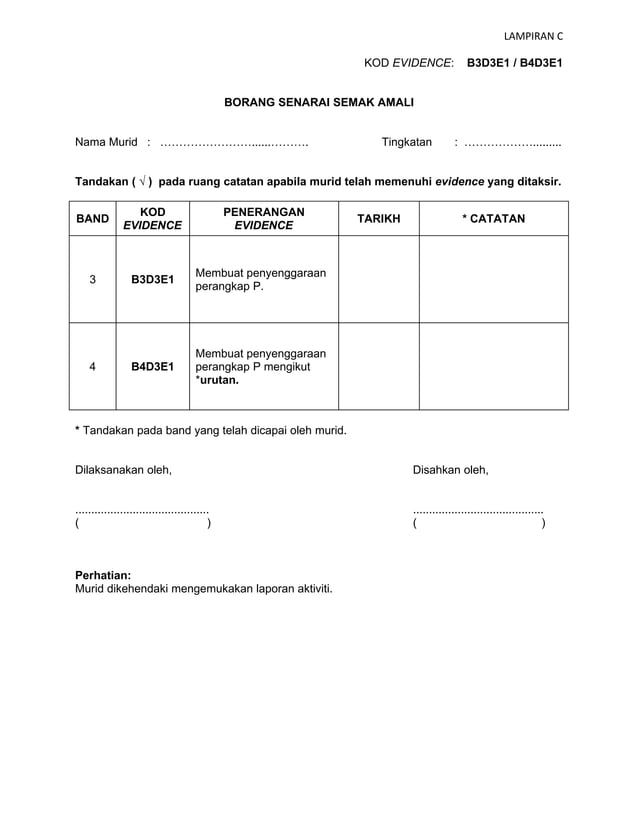 Borang senarai semak | DOC