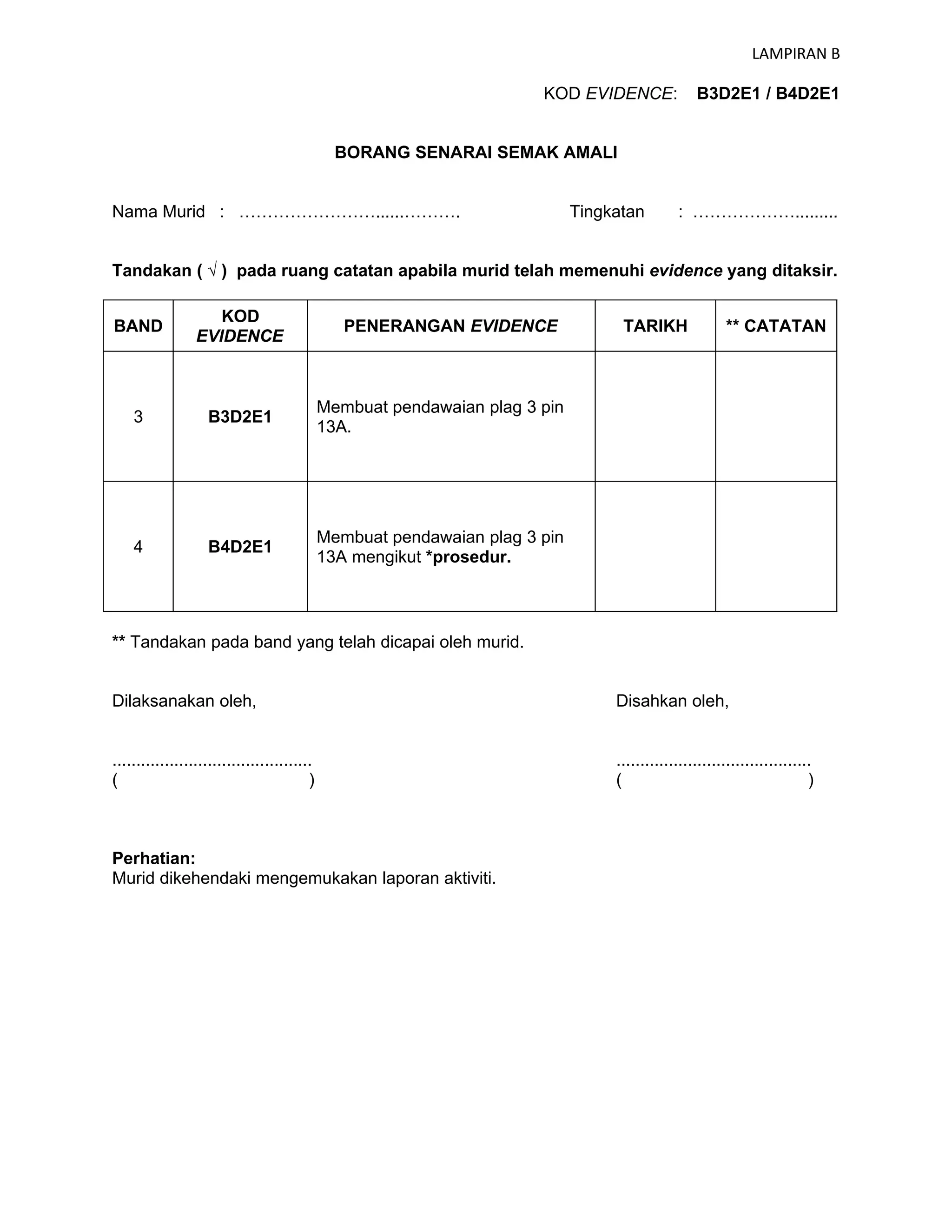 Borang senarai semak | DOC