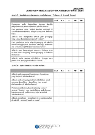 Borang soal selidik | PDF