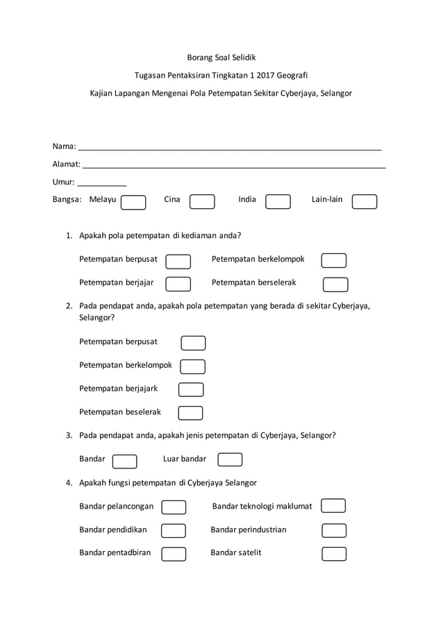 Borang soal selidik | DOCX