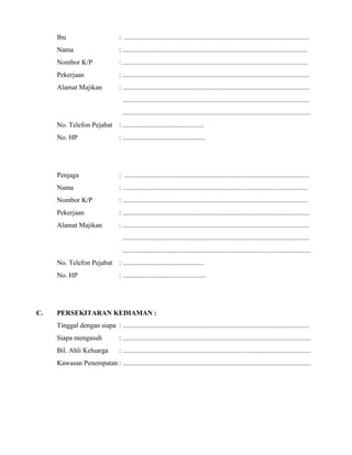 Borang Temuduga Ibubapa | PDF