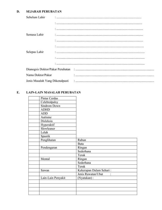 Borang Temuduga Ibubapa | PDF