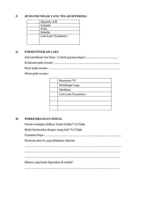 Borang Temuduga Ibubapa | PDF