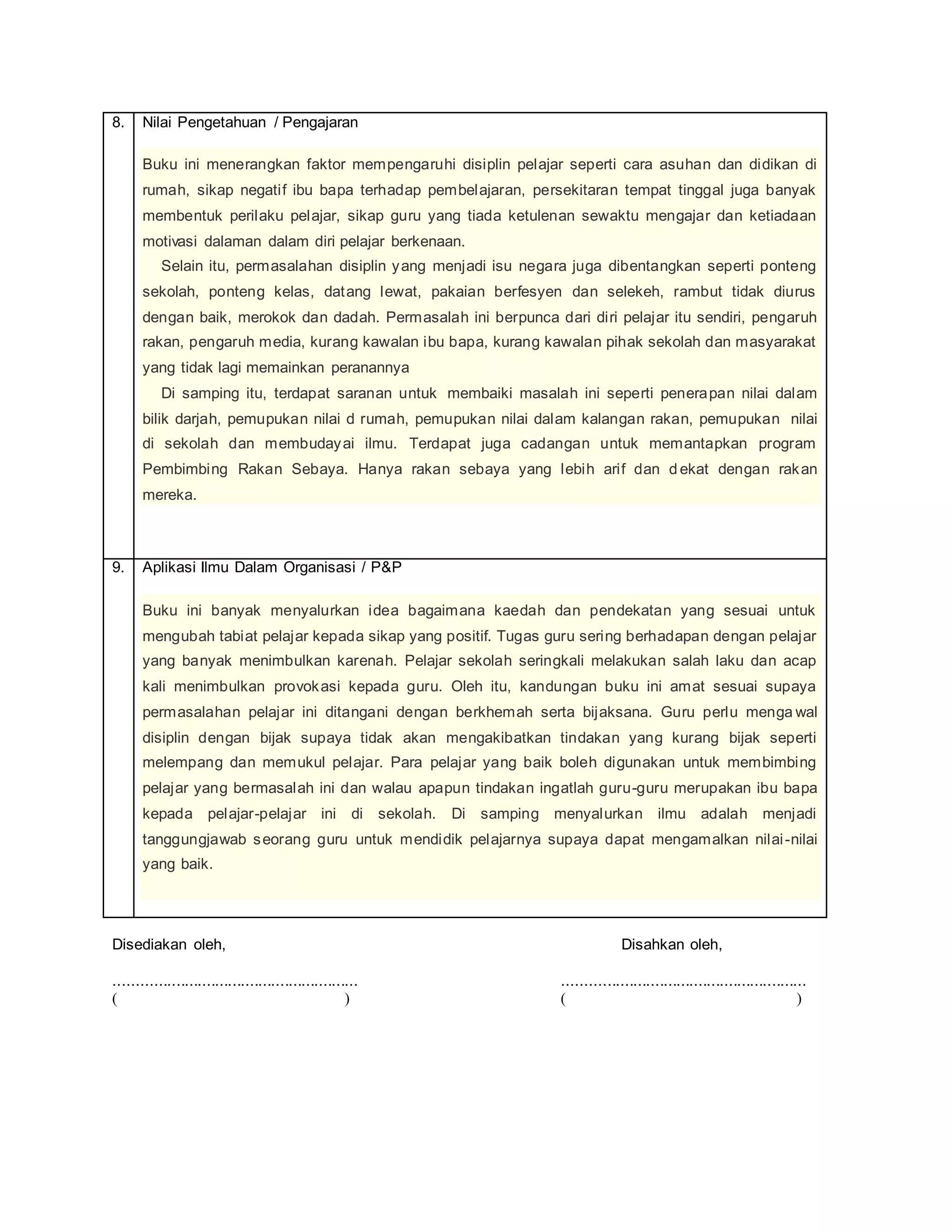Borang ulasan buku | DOC