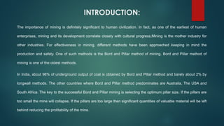 BORD AND PILLAR DEVELOPMENT IN UNDERGROUND COAL MINES ppt.pptx