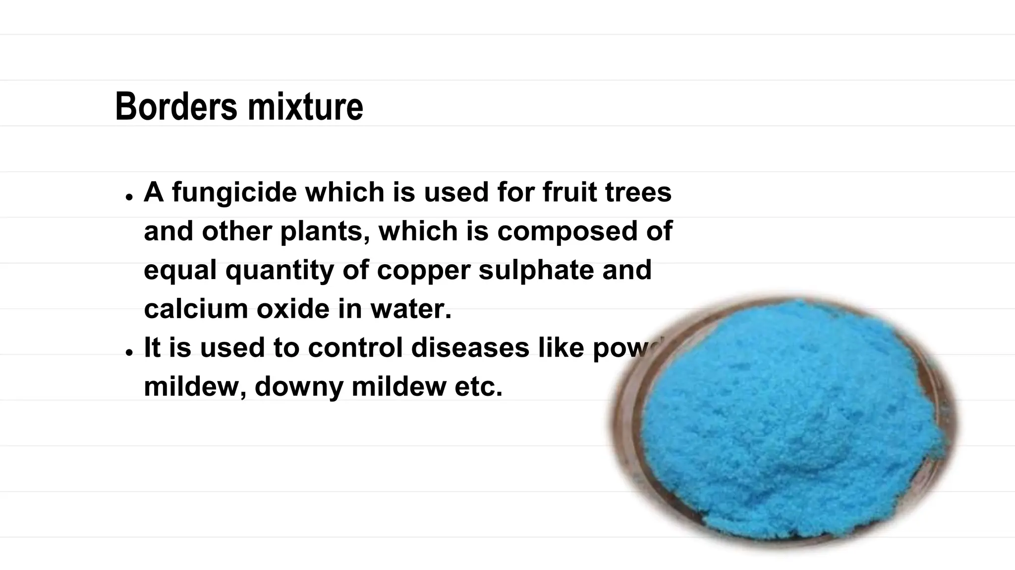 bordeaux mixture from soil science application | PPTX