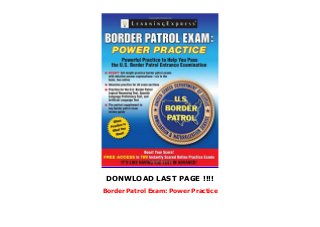 Border Patrol Exam: Power Practice