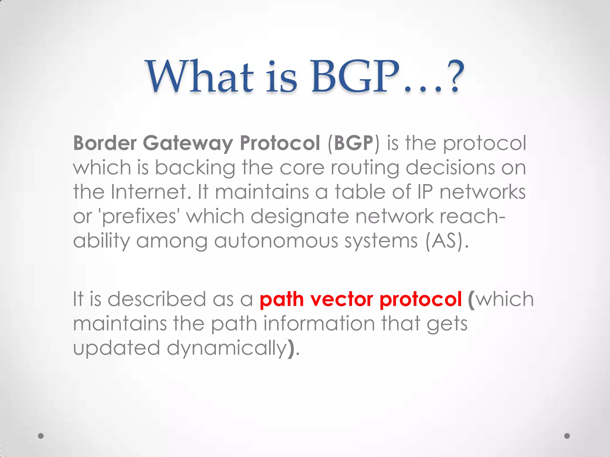 Border Gateway Protocol | PPTX