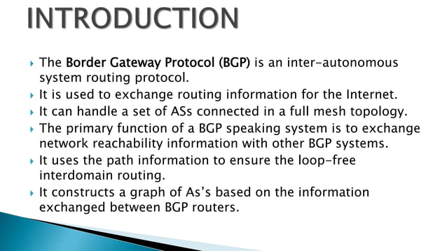 Border gateway protocol | PPTX
