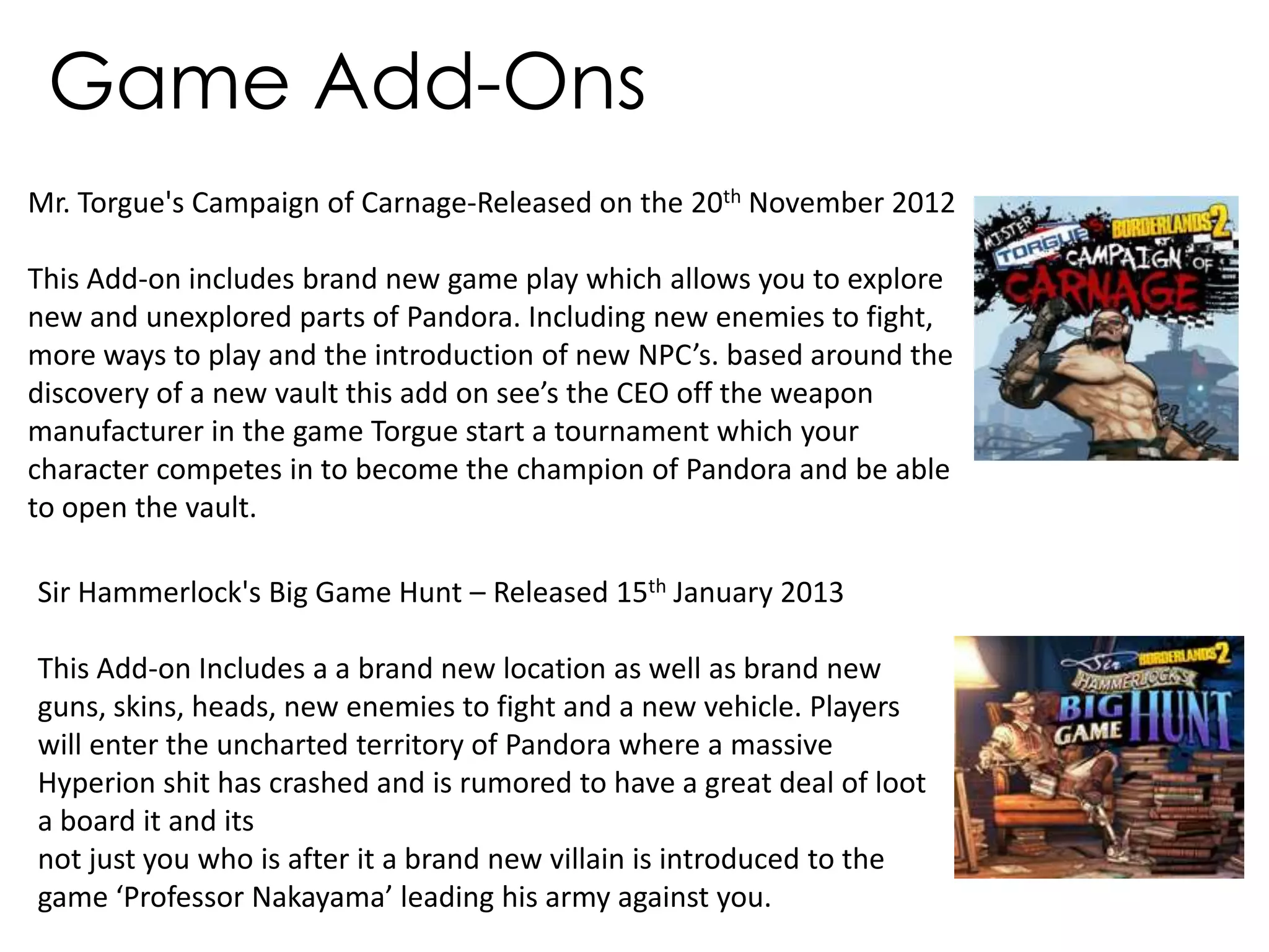 Borderlands 2 case study | PPT | Free Download