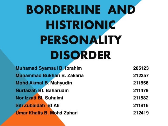 Borderline and Histrionic Personality Disorder