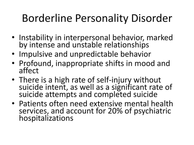 Borderline personality disorder | PPT