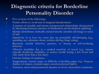 Borderline Personality Disorder | PPT