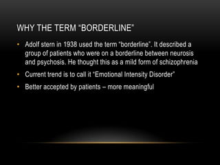 Borderline personality disorder | PPTX | Mental Health | Diseases and ...