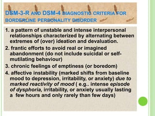 Borderline personality disorder | PPTX