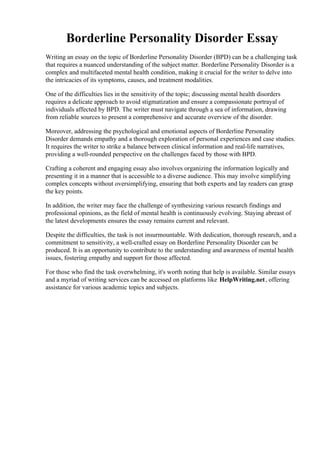 Borderline Personality Disorder Essay.pdf
