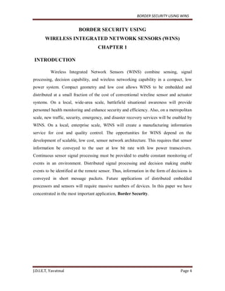 A Border security Using Wireless Integrated Network Sensors (WINS) | PDF