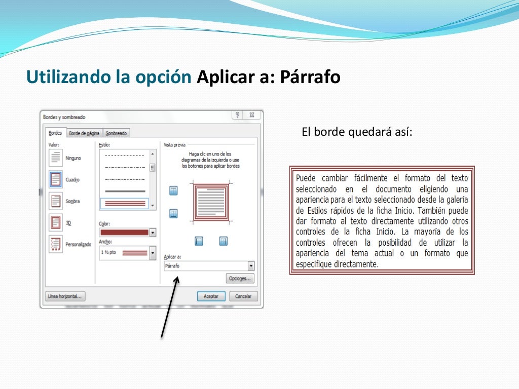 Bordes y sombreados - Word 2010