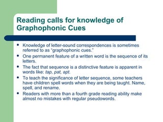 Using a nonsense sentence to explain the process of reading | PPT