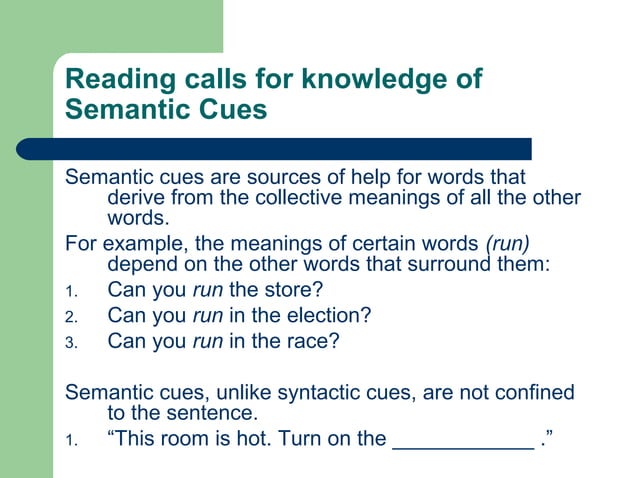 Using a nonsense sentence to explain the process of reading | PPT