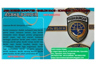 BORDIR KOMPUTER TANGERANG - Jasa Bordir | PDF