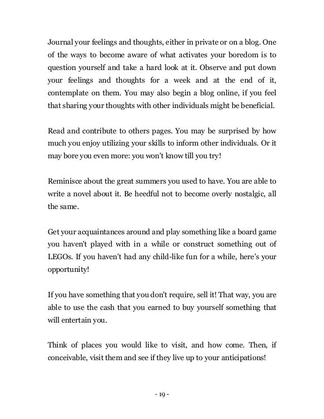 Boredom busters | PDF