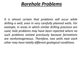 Borehole and Drilling problems | PPTX