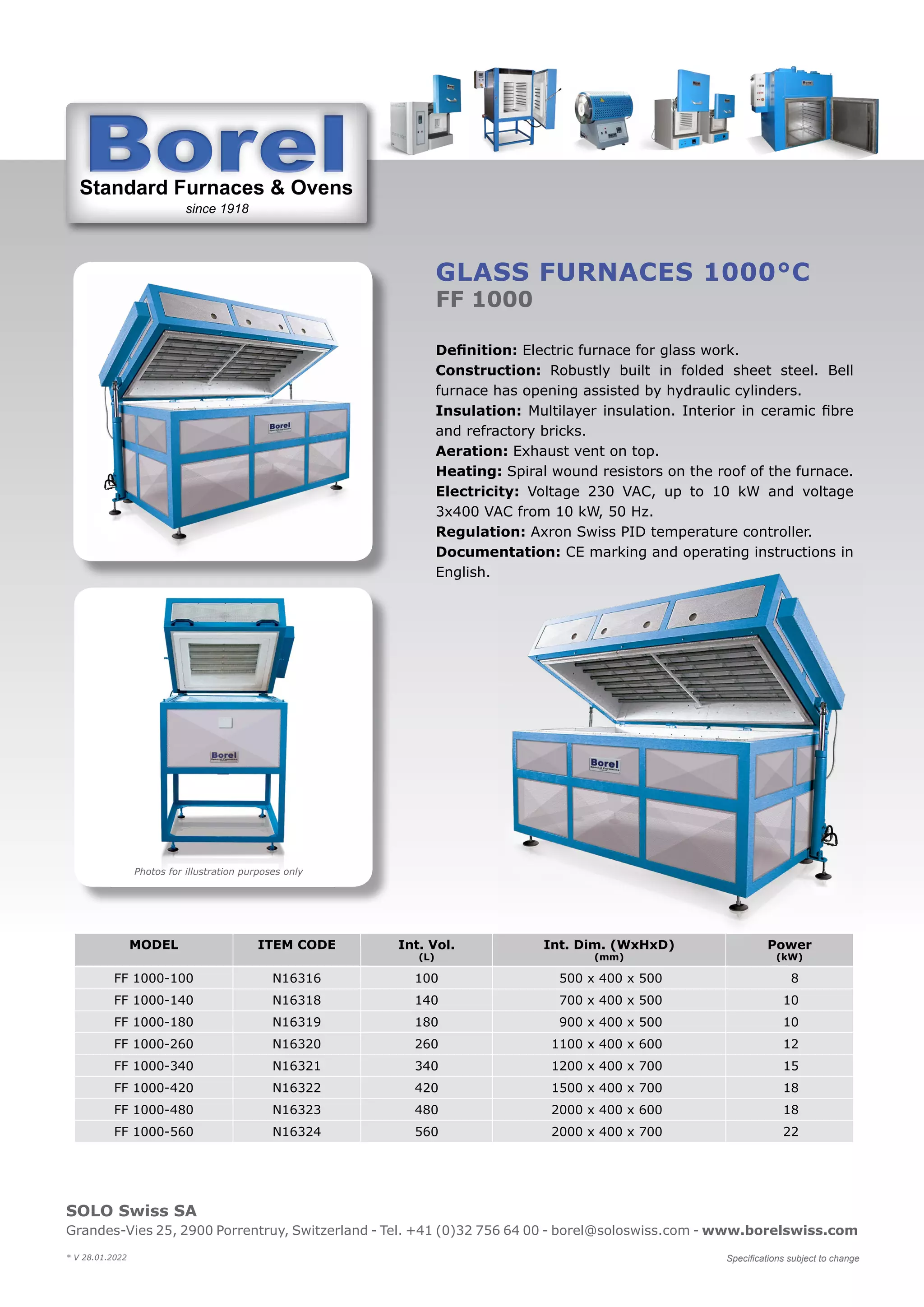 Borel Swiss Glass furnace 1000°C | PDF