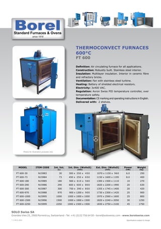 Thermoconvect Furnace 600°C | PDF