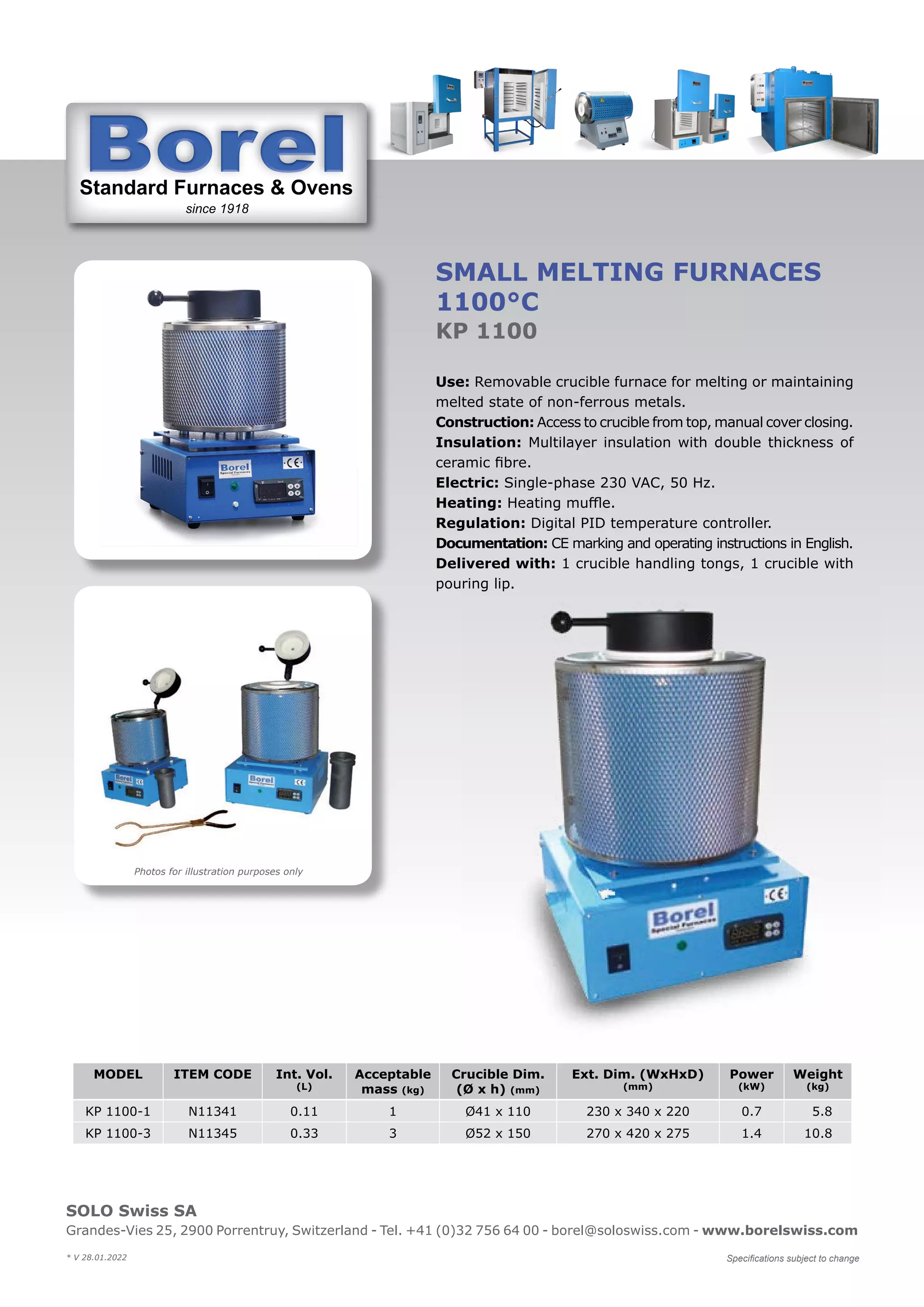 Small melting furnace 1100°C | PDF
