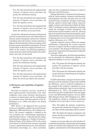 Organizational structure, service capability and its impact on business ...