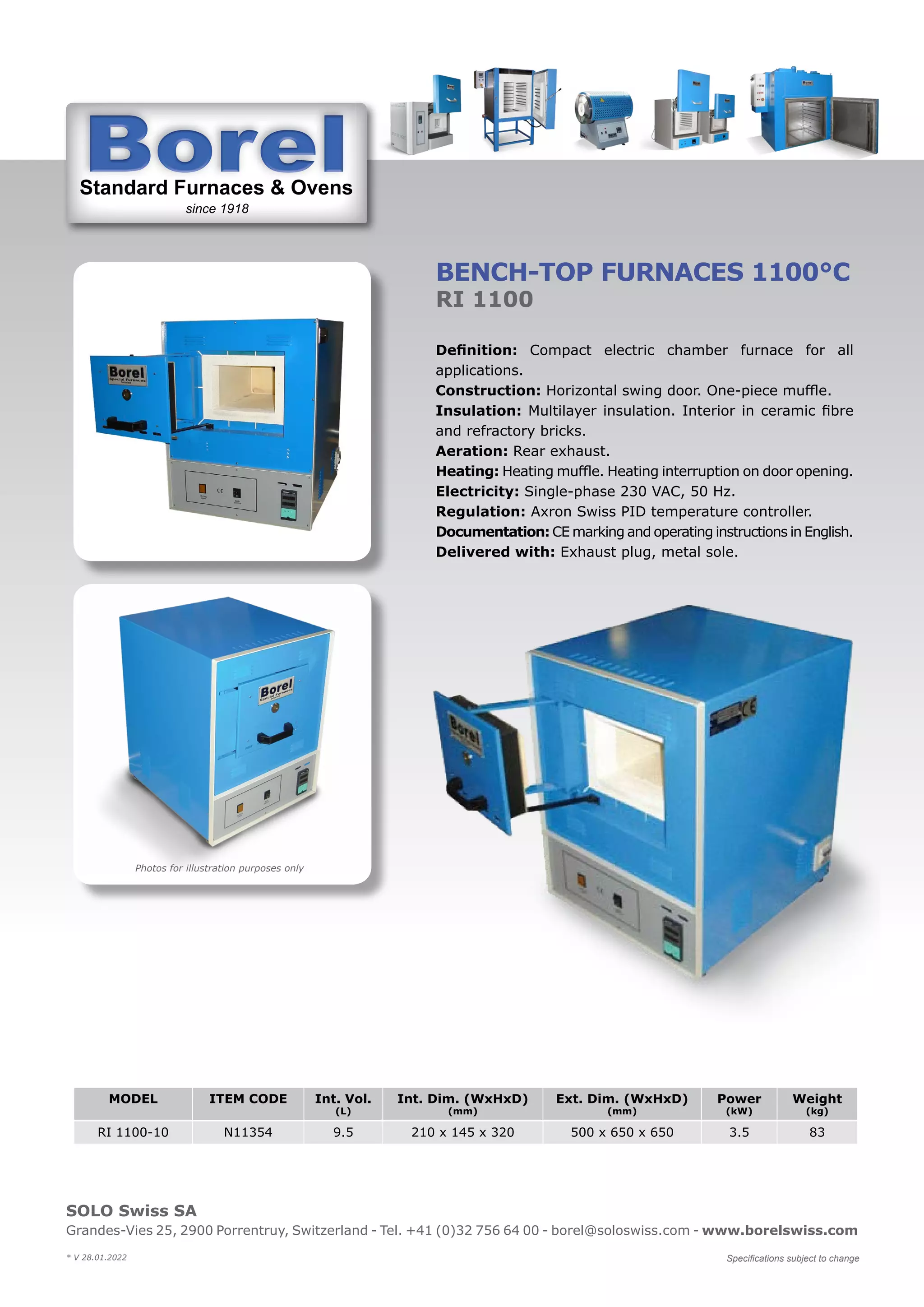 Bench-top furnaces 1100°C | PDF