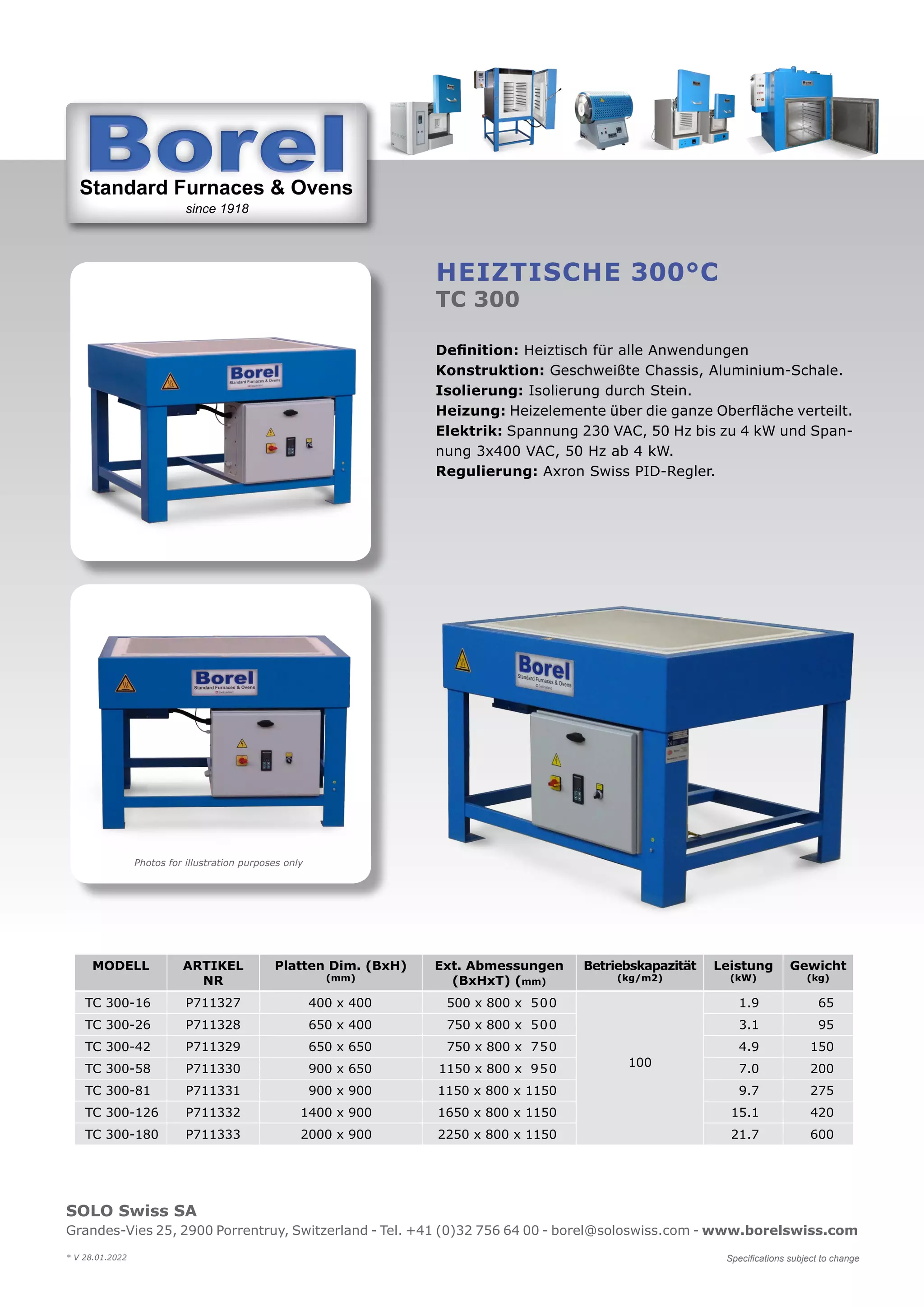 Heiztische Borel Swiss 300°C | PDF