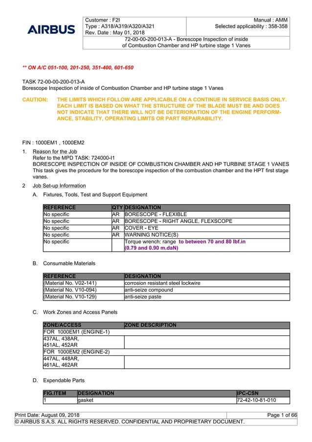 Borescope Inspection of inside of Combustion Chamber and HP turbine ...