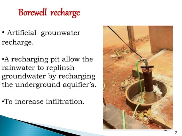 BOREWELL RECHARGE TREATMENT METHODS BY POOJA K | PPTX | Geology | Science
