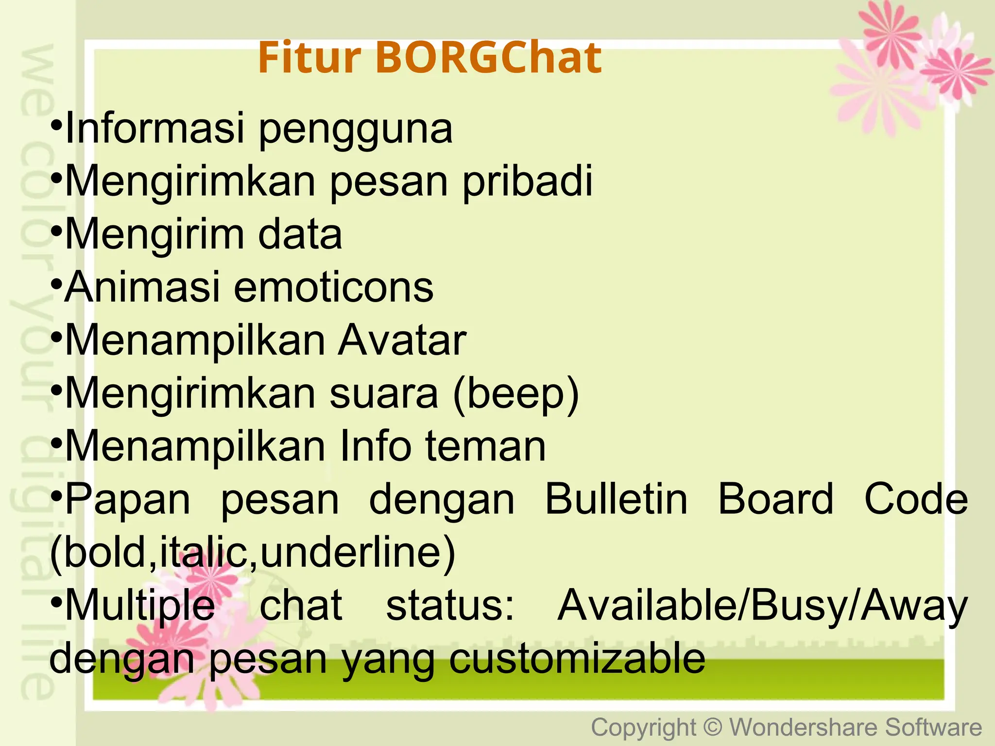 borgchating untuk chating whatpup dan instagram | PPT