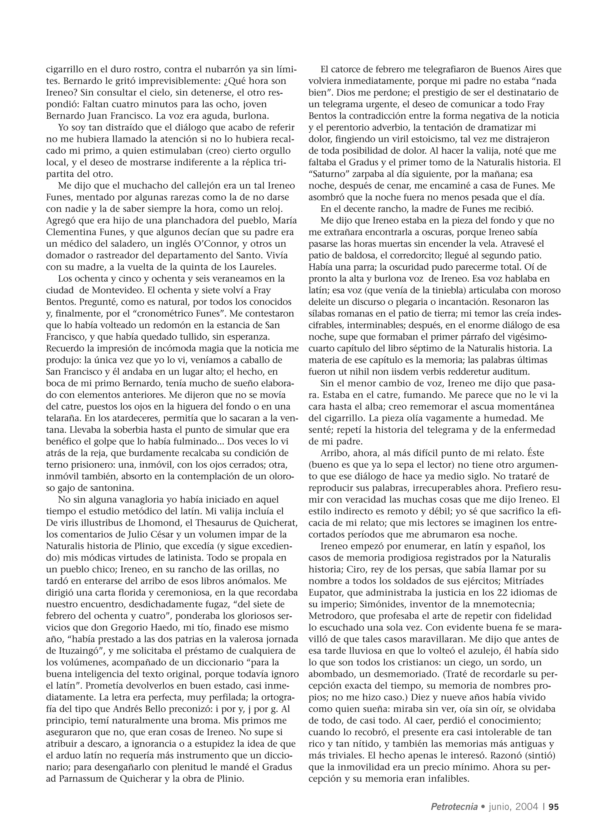 Borges funes el memorioso | PDF