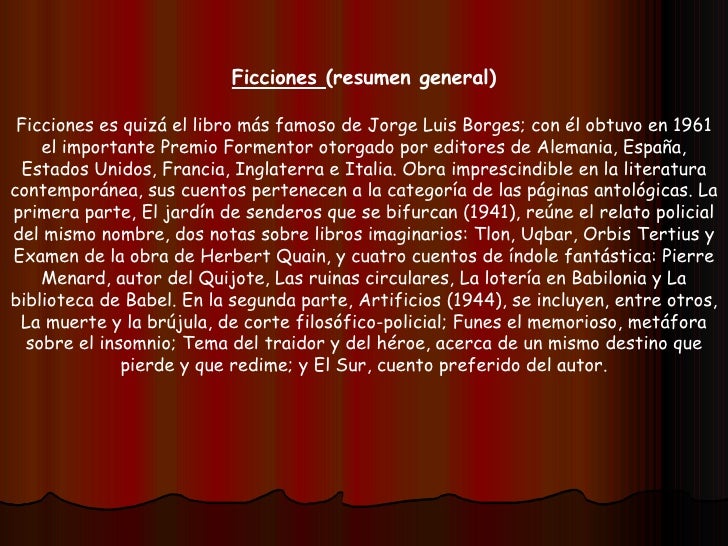 Resumen Del Libro Ficciones De Jorge Luis Borges Por Capitulos - Leer ...