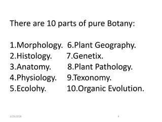 Presentation on Parts Of Pure Botany | PPTX